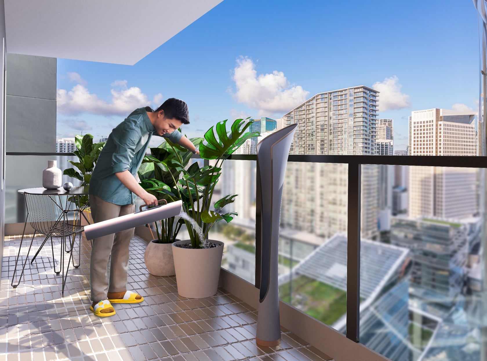 Rainbloom Balcony Rainwater Collector Plant Friendly Solution